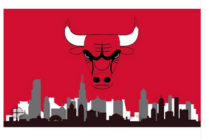 Chicago Bulls Flag-3x5FT Chicago Bull flags Banner-100% polyester ...