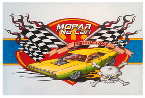 Mopar Flag-3x5ft Checkered Banner-Metal Grommets - flagsshop