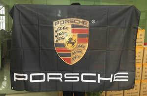 Porsche Flag- 3x5 FT Banner-100% polyester - flagsshop